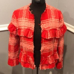 Zara | Jackets & Coats | Zara Frayed Ruffled Blazerjacket | Poshmark